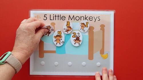 5 Little Monkeys, Nursery Rhyme Interactive Sheet, Act Out the Story