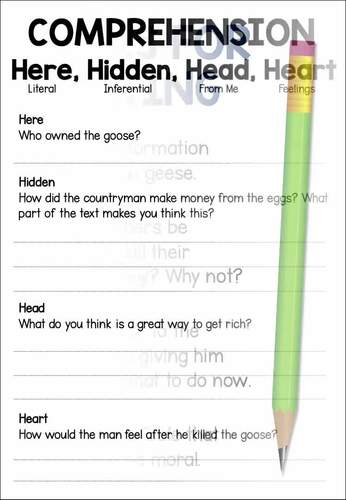 The Goose & the Golden Egg - Aesop Fables Activities, Reading, Writing ...