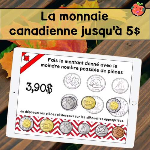 La monnaie canadienne jusqu'à 5$ un jeu de CARTES BOOM CARDS | TPT