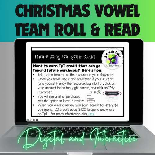 Christmas Roll & Read Multisyllabic Vowel Team Words Sentences Digital ...