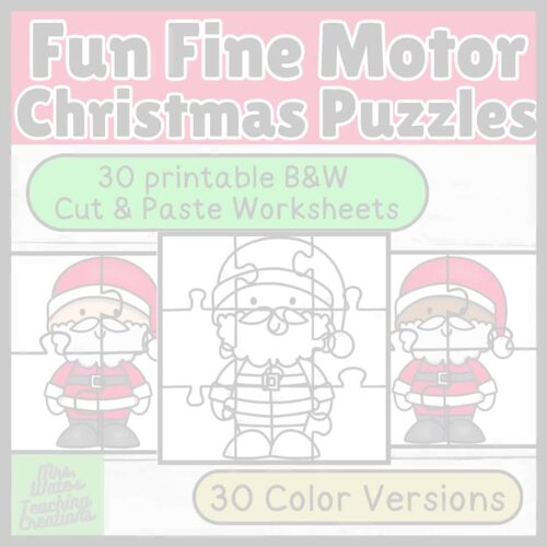 NO PREP Christmas Fine Motor Puzzles | Cut & Paste Jigsaw Activity Pack K-2
