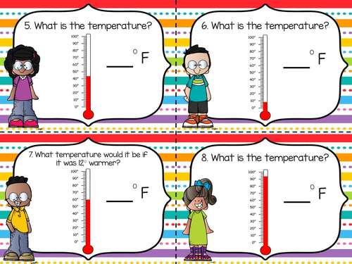 Reading a Thermometer Task Cards | Print & Google Classroom | Distance ...