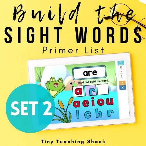 Sight Word Match and Build Boom Cards [Primer] by Tiny Teaching Shack