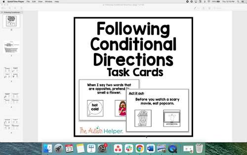 Following Directions Task Cards by The Autism Helper | TPT