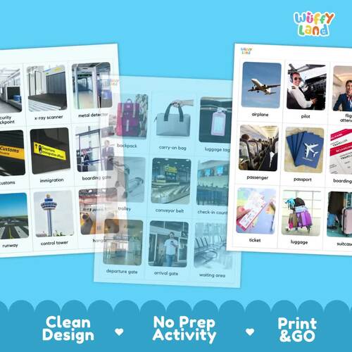 Airport Vocabulary Flashcards – Real Photo Travel Words - ESL - Speech