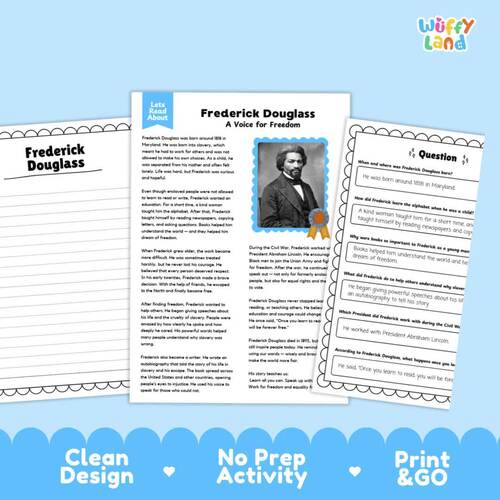 Frederick Douglass Biography Black History Month Reading Comprehension ...