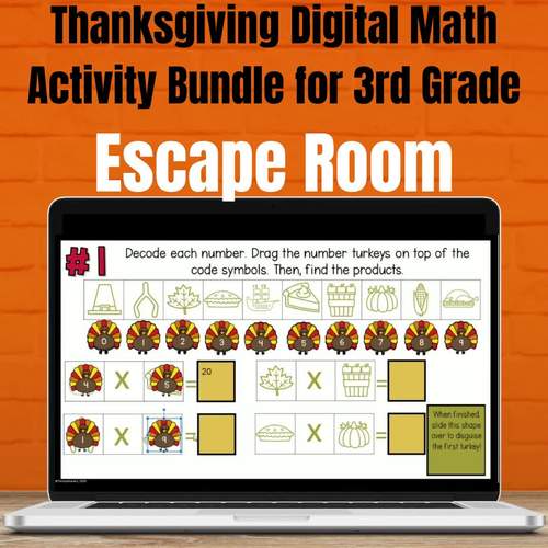 Digital Thanksgiving Math Activities & Centers for 3rd Grade | Distance ...