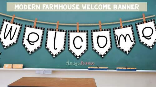 Modern Farmhouse Classroom Decor | Classroom Welcome Banner by Amigo ...