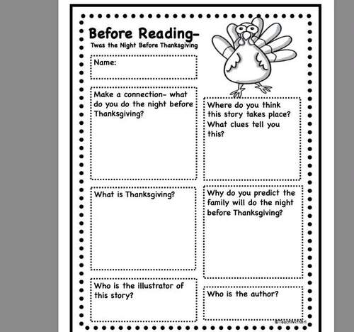 Twas the Night Before Thanksgiving Book Activities by Books with Bri