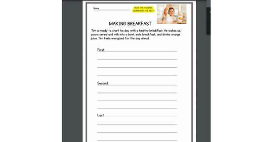 Engaging Sequencing Passages with Summarizing Activities | TPT