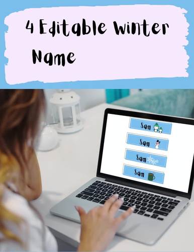 4 editable winter student name tags by Little Learners 2 | TPT