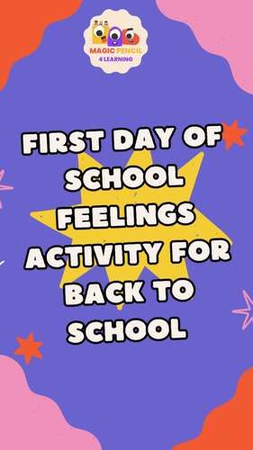 First Day of School Feelings Activity for Back to School | How Do I feel?