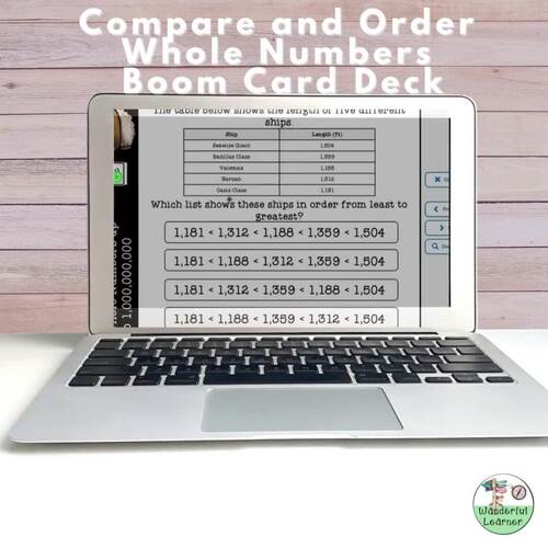 Compare and Order Whole Numbers to Billions Boom™ Cards Audio | TPT