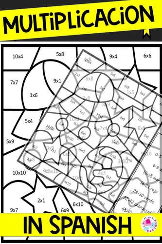 Spanish Color by Number Multiplication Space | Spanish Multiplication ...