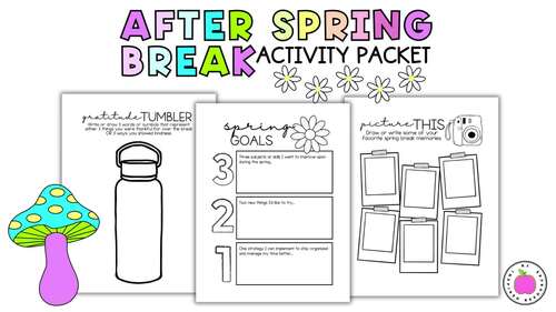 After Spring Break Activities Packet | Early Finisher Worksheets