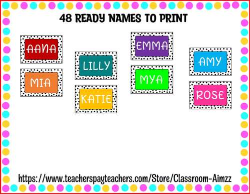 Printable Nametags, Student Name Tags, Editable Student Name Plates ...