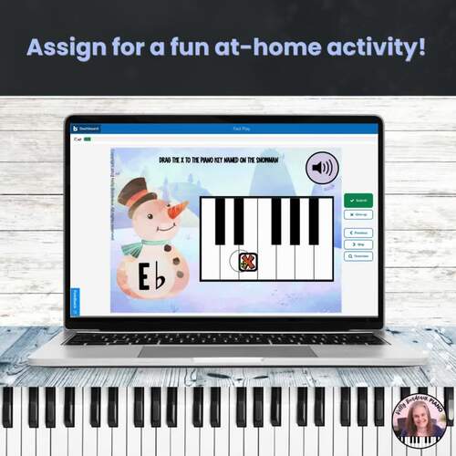 Sharps and Flats on the Piano Keyboard Winter BOOM™ Cards Digital Activity