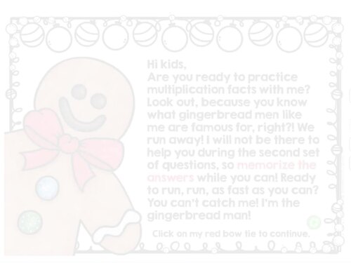 Multiplication Facts Boom Cards Gingerbread Man Christmas 2s 4s Task Cards