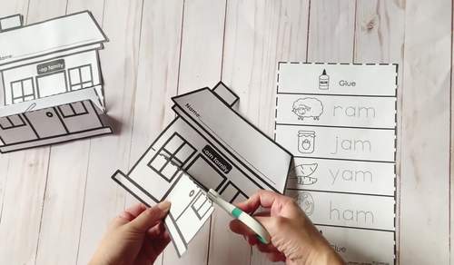 CVC Word Family House Craft by Liv and Leb | TPT