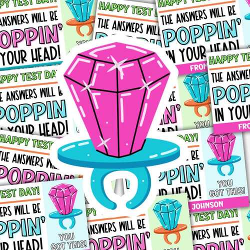 Testing Day Ring Pop Treat Tag, Student School Test You Got This Snack Tags