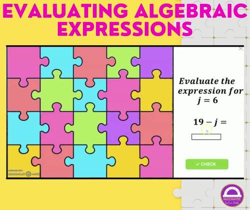Evaluating Algebraic Expressions Jigsaw Puzzle Digital Activity by ...