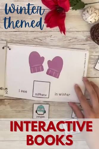 Interactive Books for Winter Speech Therapy by Quiet Voices Loud Minds SLP