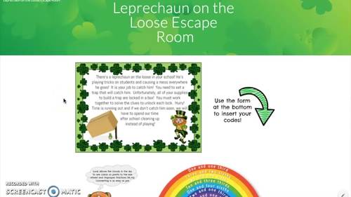 DIGITAL St. Patrick's Day Escape Room - Leprechaun on the Loose | TpT