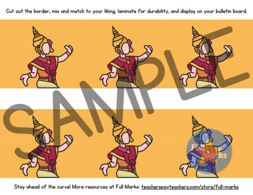 Thailand Bulletin Board Borders, Boho Classroom Decor Geography Asia ...