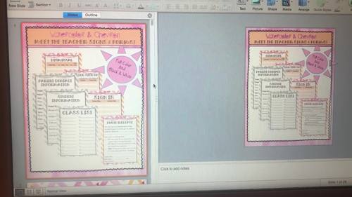 Chevron Watercolor Meet the Teacher Forms & Signs Complete Packet