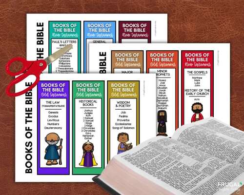 Books of the Bible Coloring Bookmarks, 66 New & Old Testament Printable ...