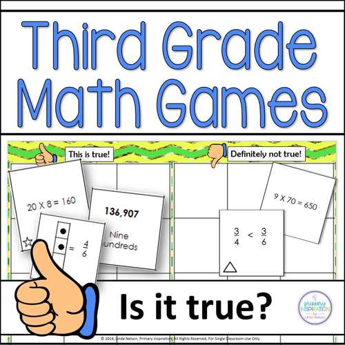 3rd Grade Math Games - Compare Fractions, Multiply, Divide, Area, Time