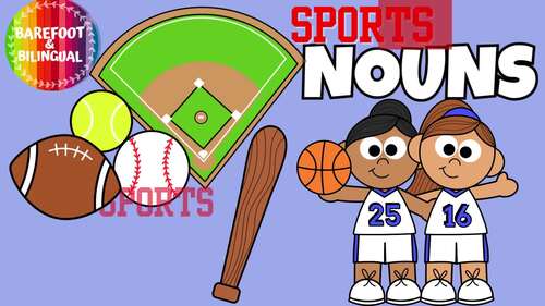 Nouns Sports Clipart - Grammar Clipart - Sports Things, Places, and People