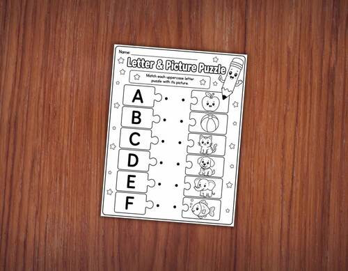 Alphabet Puzzles Activities | Preschool Letter Matching Worksheets ...