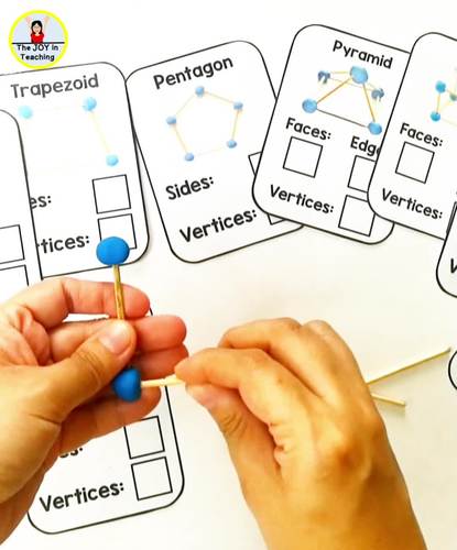 Building 2D and 3D Shapes Task Cards by The Joy in Teaching | TPT