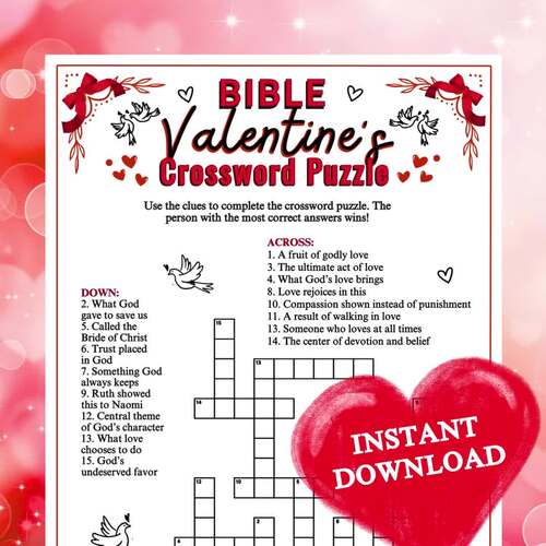 Bible Valentine's Crossword Puzzle: Christian Activity by Bon Roi Press