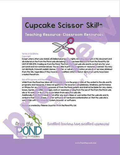 Valentine’s Day Cutting Practice | Cupcake Scissor Skills by From the Pond