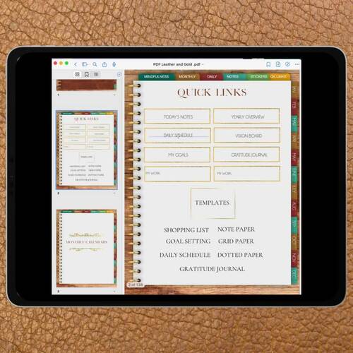 Best Digital Planner Leather and Neutrals Single-Page Style Goodnotes ...