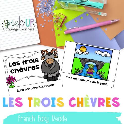 Les trois chèvres French Fairy Tale Emergent Reader Beginning Mini Book