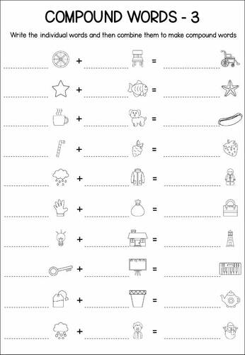 Compound Word Writing Activities and Word Searches - Word Building