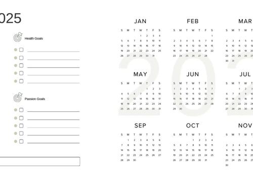 2025 Printable Calendar | Print Ready PDF & Canva Template | Minimalist ...
