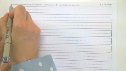 P is for Print Class | Lesson 18 Animal Word Memory Assessment Worksheet