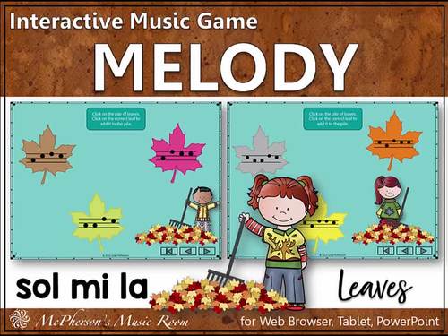 Solfege | Fall Music | Sol Mi La Interactive Melody Game {Leaves}