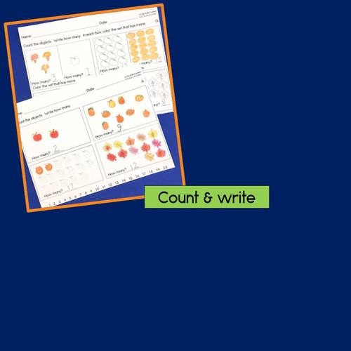 Fall Math | Addition Subtraction Graphing and Counting | Kindergarten ...