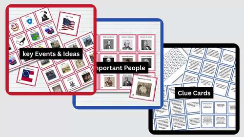 Civil War Matching Review Game, sorting task cards by Classroom Print Co