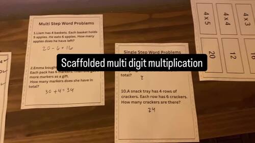 Scaffolded 2 by 2 Digit Multiplication Special Education Worksheets 4,5 ...