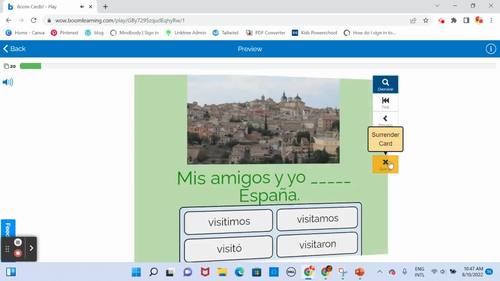 Spanish Boom Cards for Regular Pretertite and Ir Travel Theme | TpT
