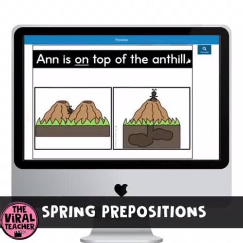 The Missing Ant Spring Prepositions Boom Cards™ by The Viral Teacher