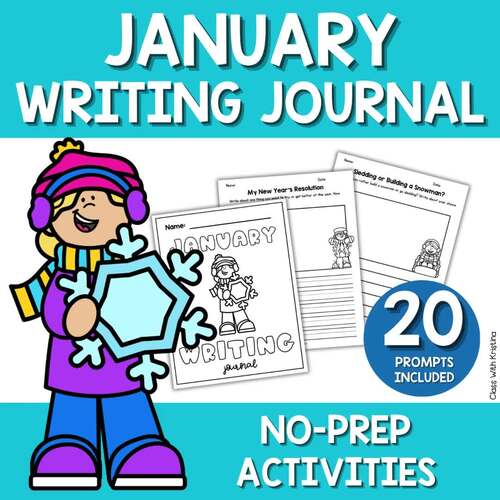 January Writing Journal Packet Activities Prompts Worksheets Question ...