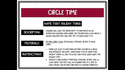 Preschool Circle Time Lesson Plans: Christmas | TPT