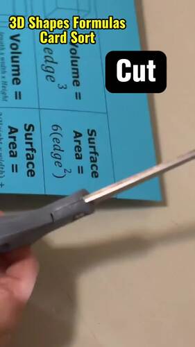 3D Shape Formulas Card Sort - Interactive Geometry Activity | TPT